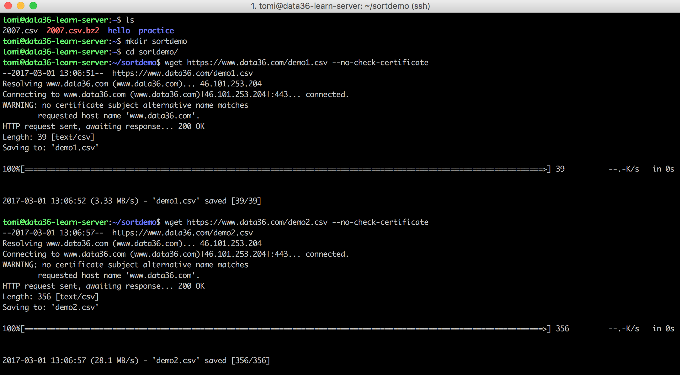 Command Line Bash Download Csv Data36